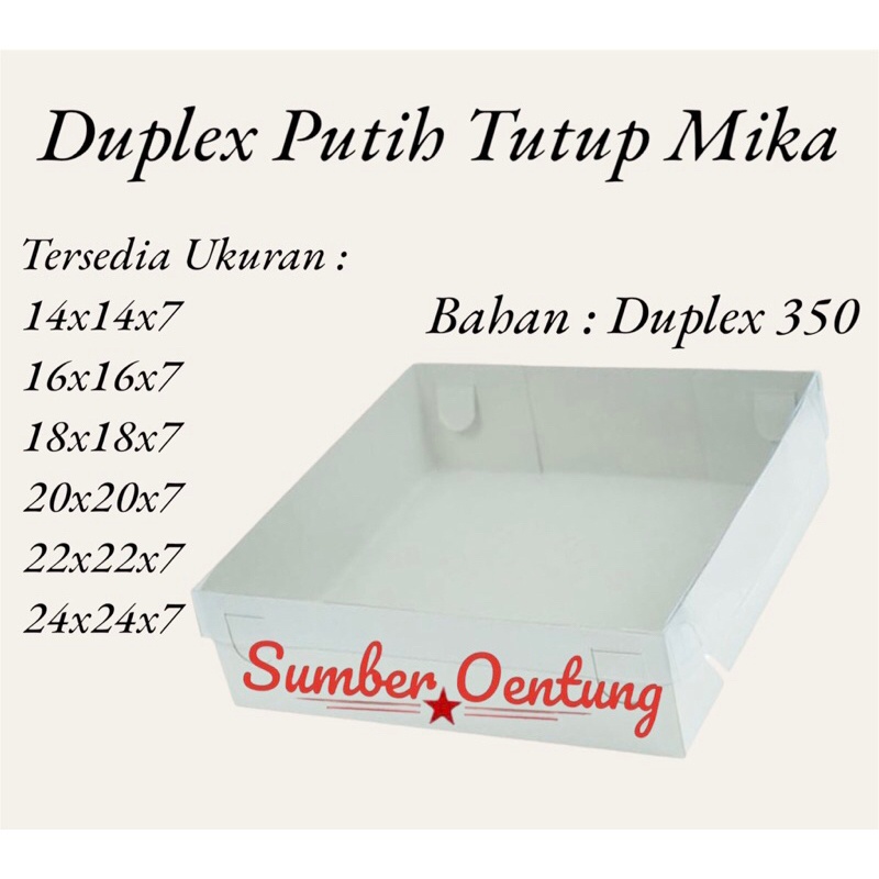 Jual [10PCS] DUS DUPLEX PUTIH TUTUP MIKA TINGGI 7CM KARTON BOX KOTAK ...