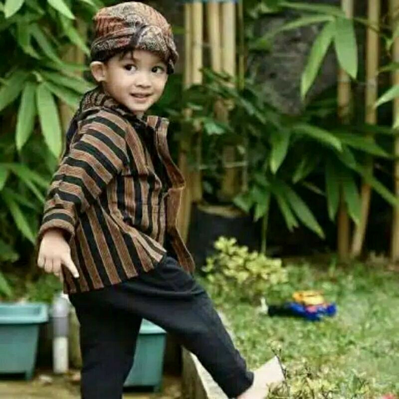 Jual SURJAN LURIK ANAK COWOK SET CELANA PANGSI HITAM UDENG BATIK BAJU ...