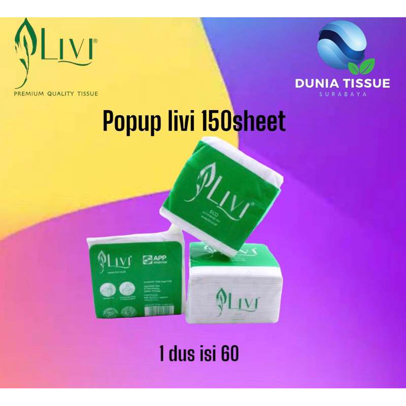 Jual Tissue / Tisu livi Pop-up 150 sheet / Bundling isi 10 Pack ...