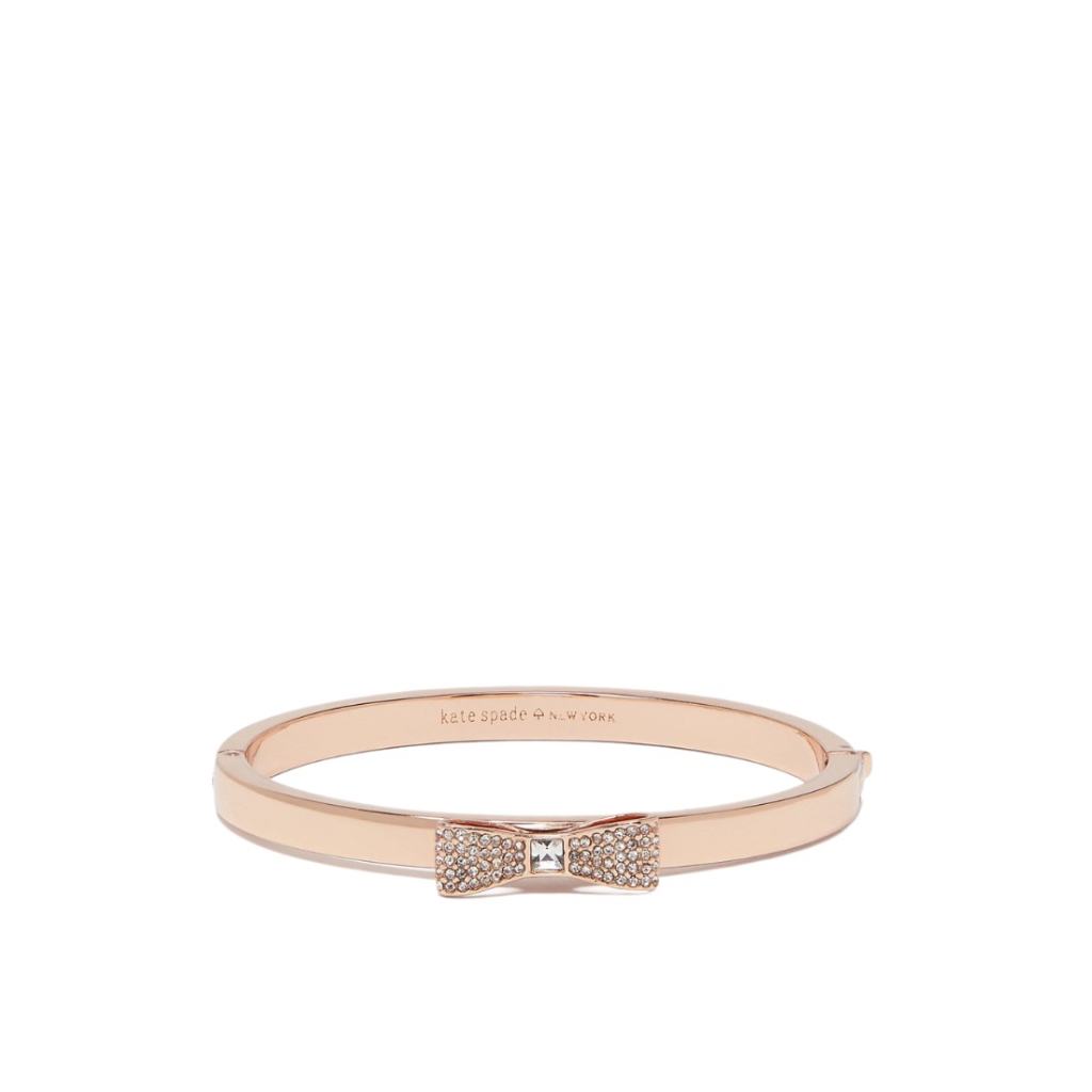 Jual KATE SPADE Ready Set Bow Pave Bow Bangle Clear Rose Gold | Shopee ...