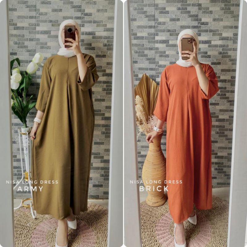 Jual Daster gamis crinkle semata kaki lengan 3/4 | Shopee Indonesia