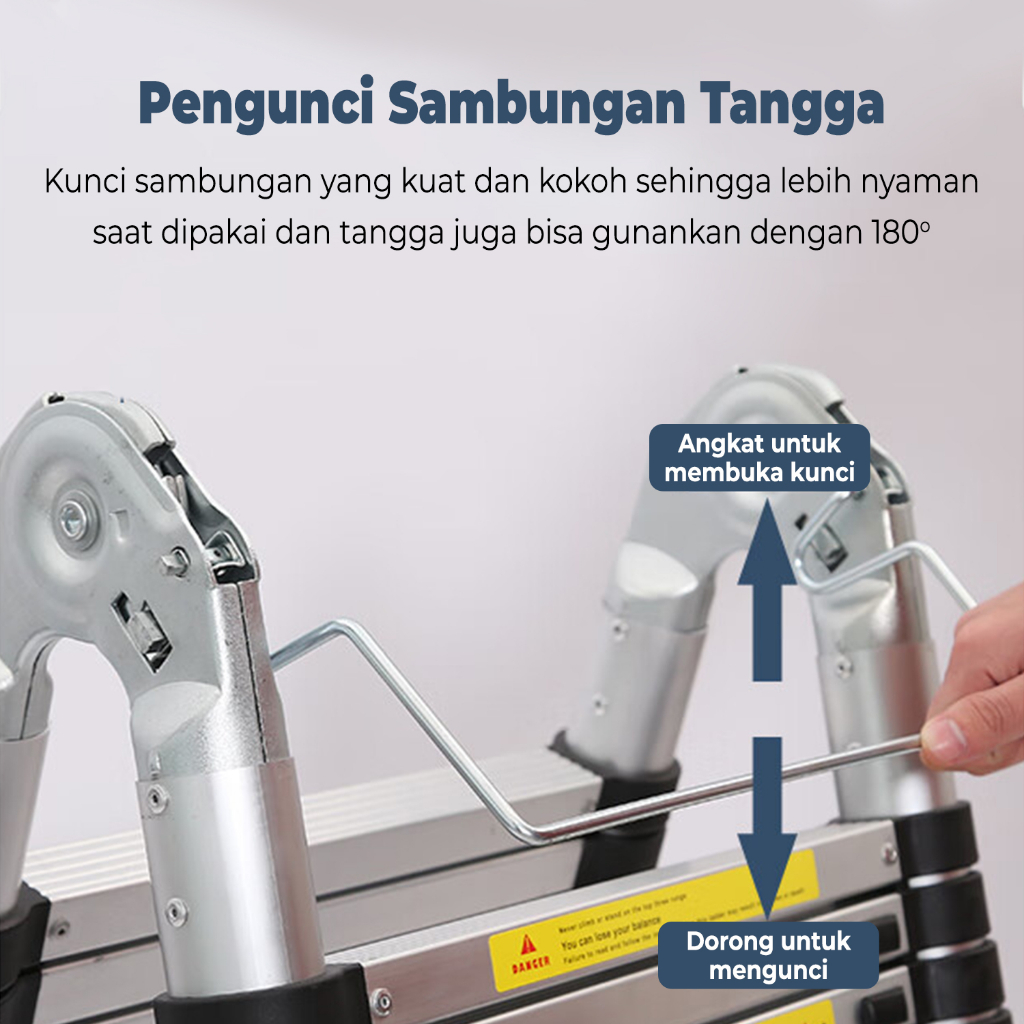 Jual Tangga Lipat Aluminium Teleskopik Ganda 4.4M l 5 Meter Double ...