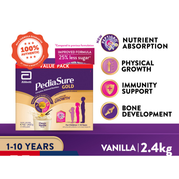Jual PEDIASURE GOLD with PeptiGro Triple Sure Classic Vanilla Milk ...