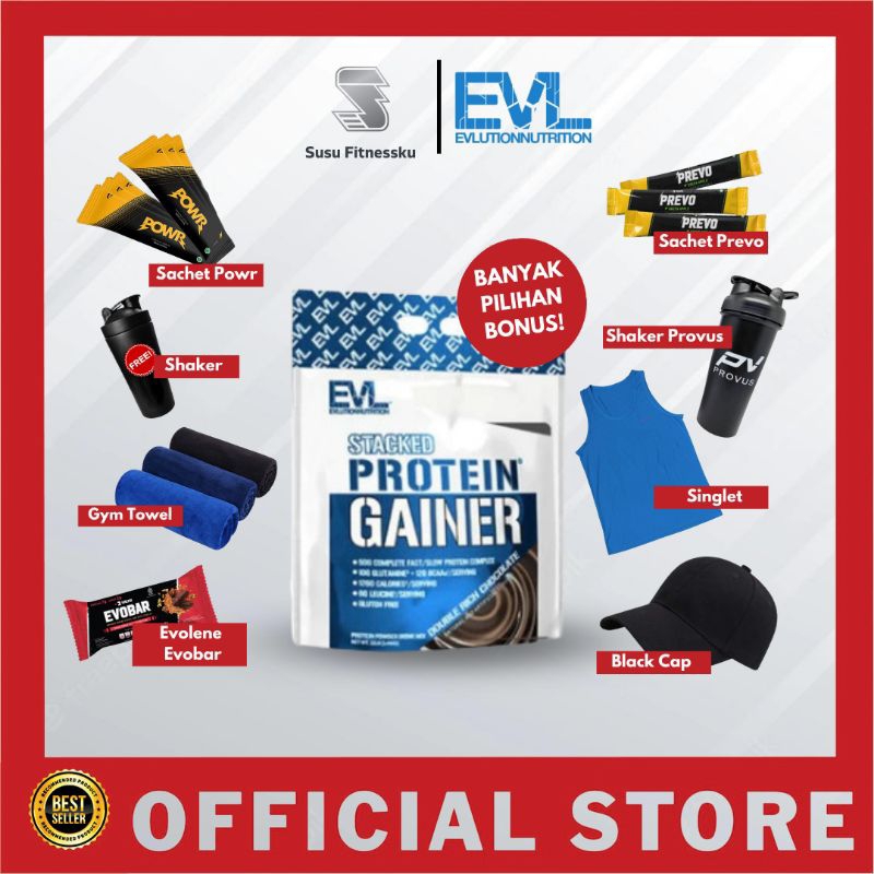 Jual Evl Gainer 12 Lb Evl Stacked Gainer Protein For Serious Mass Gain