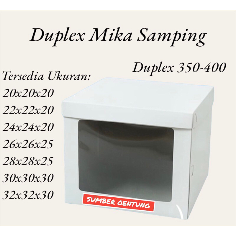 Jual DUS DUPLEX PUTIH MIKA SAMPING SOUVENIR KARTON BOX KOTAK HAMPERS ...