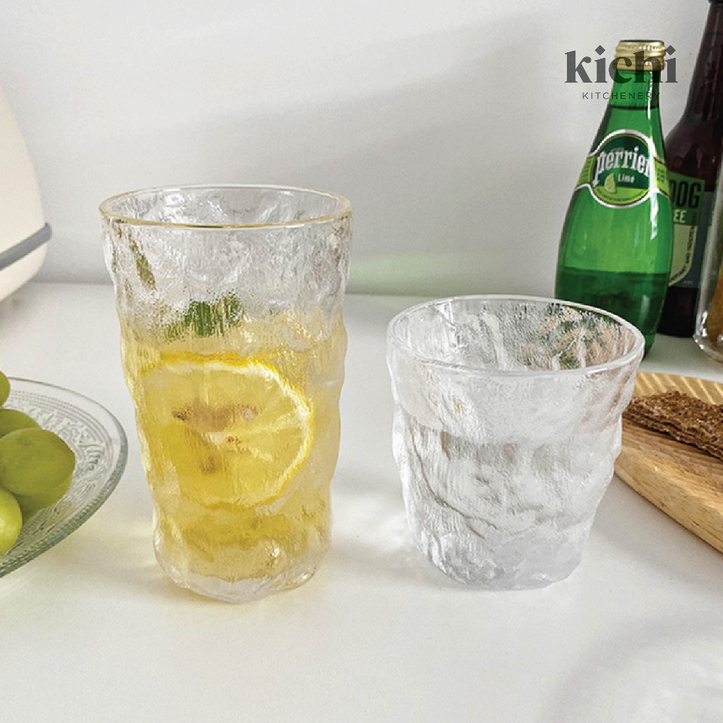 Jual CHIRU Gelas Cafe Aesthetic Korea | Gelas Kaca Motif Es Frosty ...