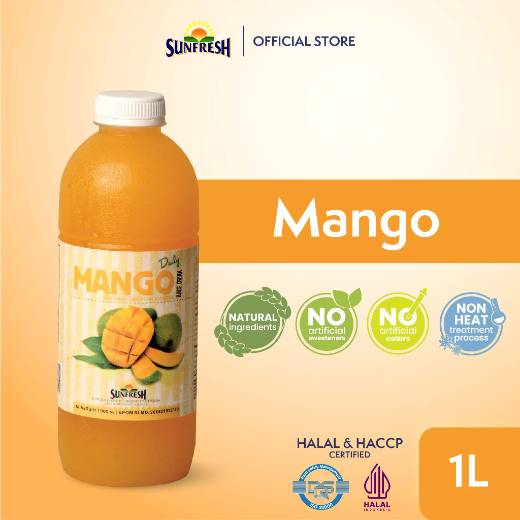 Jual Sunfresh Daily Mango Juice 1 Liter Mengandung Vitamin C & A - Jus ...