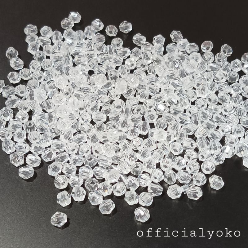 Jual Manik Crystal Putih Bening 4mm (15gram) | Shopee Indonesia