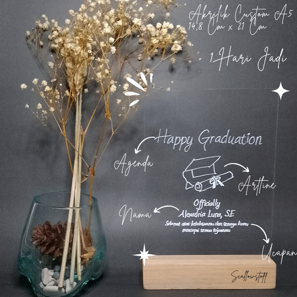 Jual Custom Akrilik Handwriting Lettering Art line | Kado Birthday ...
