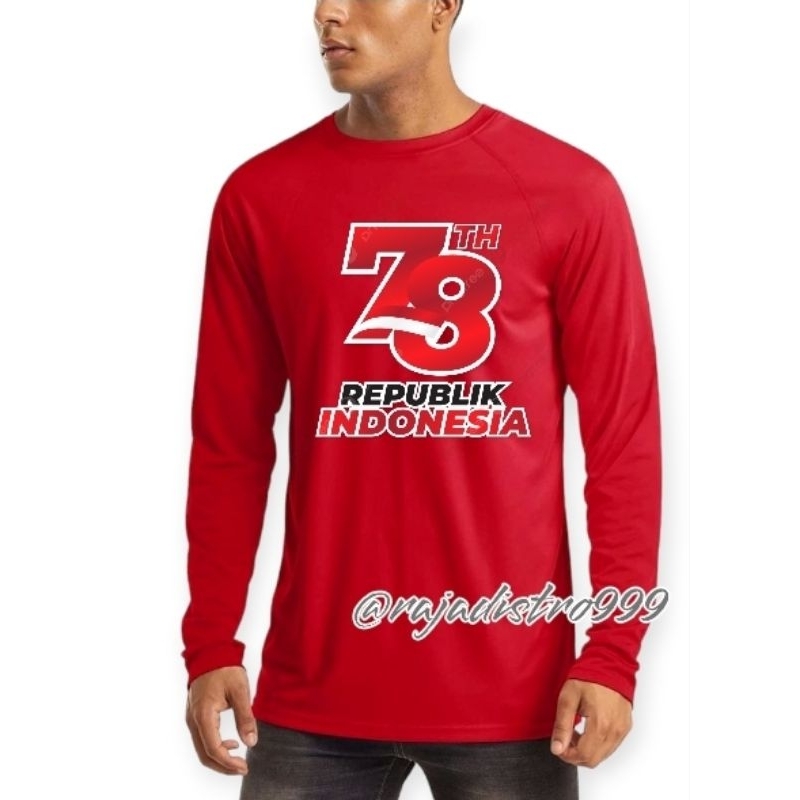 Jual KAOS DISTRO 17 AGUSTUS 1945 HARI KEMERDEKAAN KE78 th REPUBLIK INDONESIA LENGAN PANJANG ...