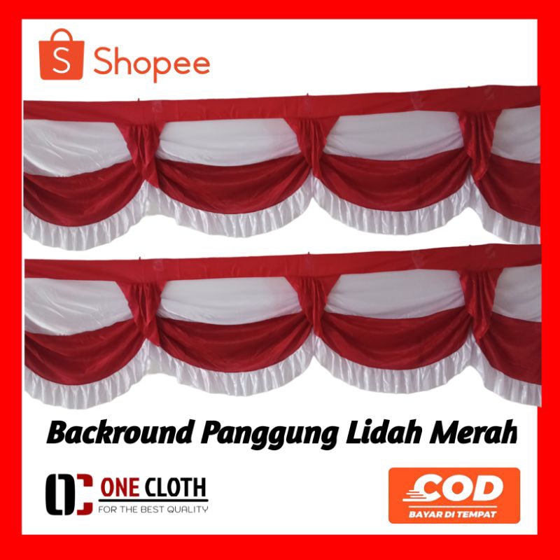 Jual Backround Bendera Panjang Kantor Rumah Model Panggung Lidah Merah ...