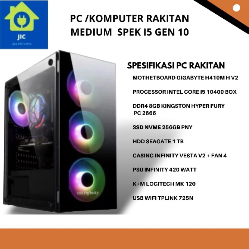 Jual PC /KOMPUTER RAKITAN MEDIUM SPEK I5 GEN 10 | Shopee Indonesia