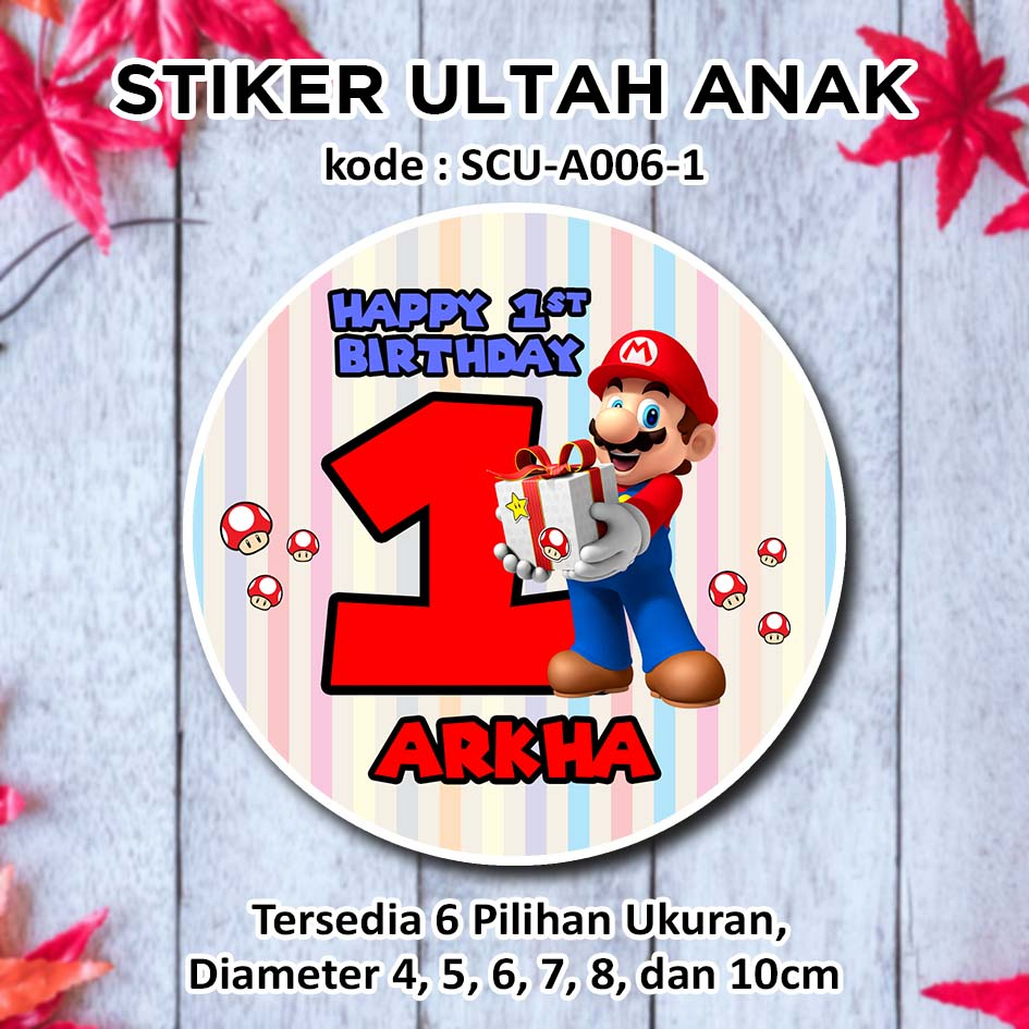 Jual STIKER ULANG TAHUN ANAK SUPER MARIO BIRTHDAY STICKER LABEL ...
