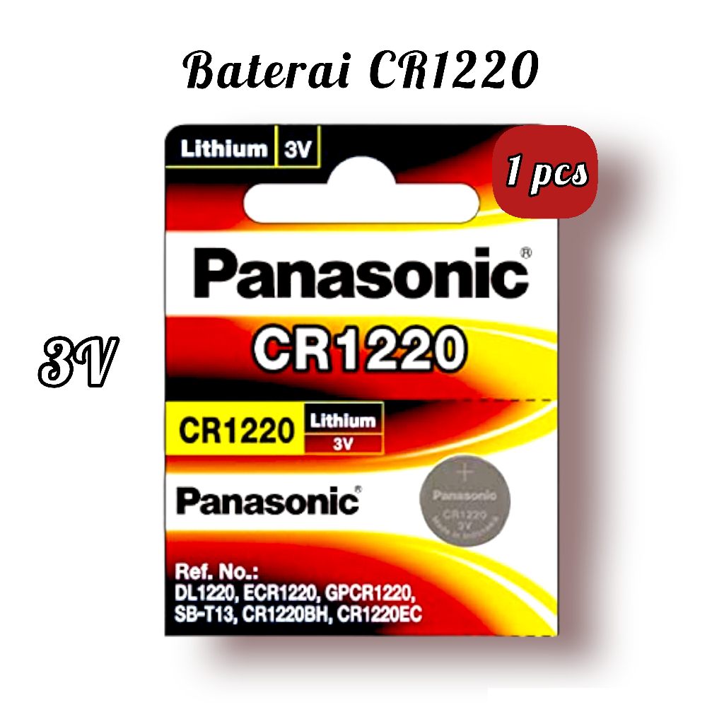 Jual Battery Panasonic CR1220 3V Lithium - Batu Baterai Batere coin CR 1220 | Shopee Indonesia