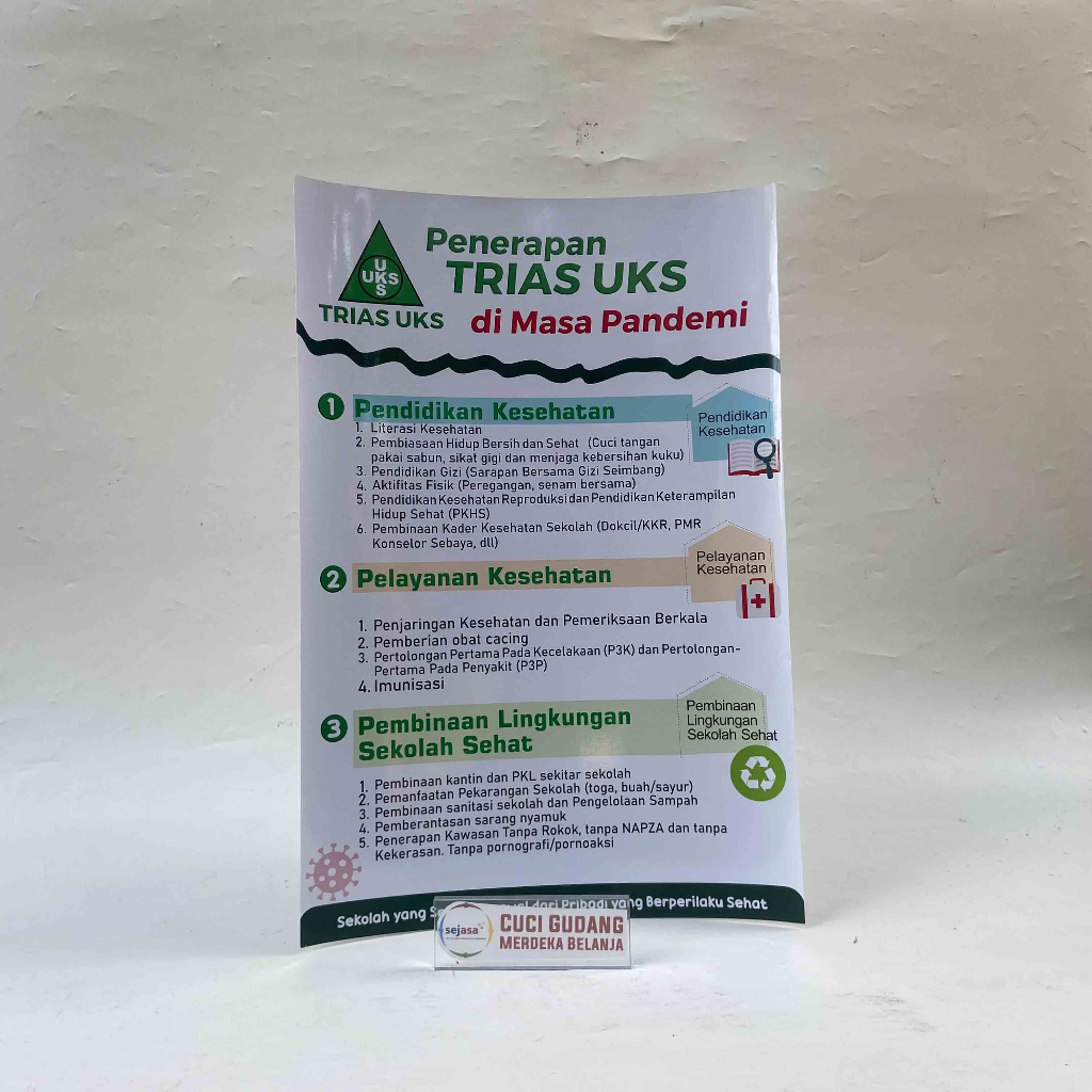 Jual Poster Trias UKS | Poster Penerapan TRIAS UKS dimasa Pandemi ...