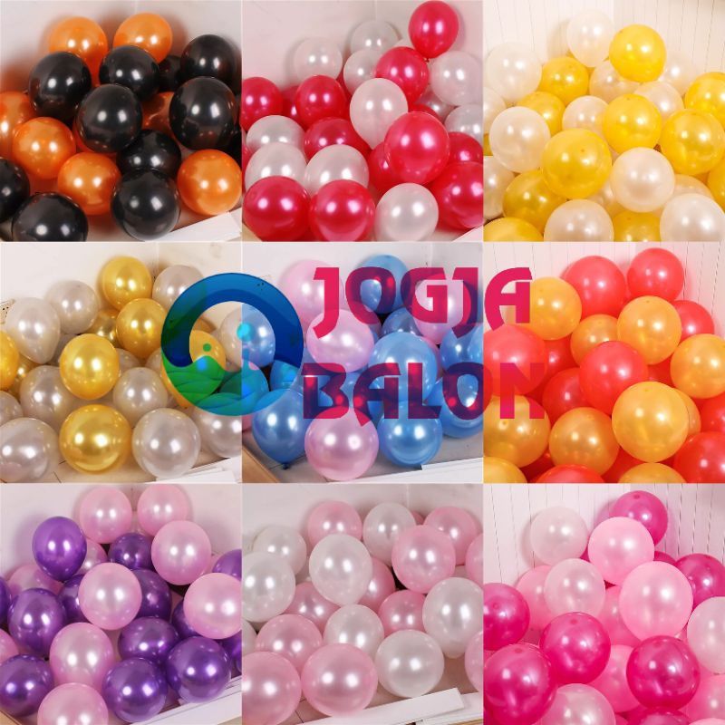 Jual 20 pcs balon metalik isi ukuran 12" balon latex balon ulang tahun ...