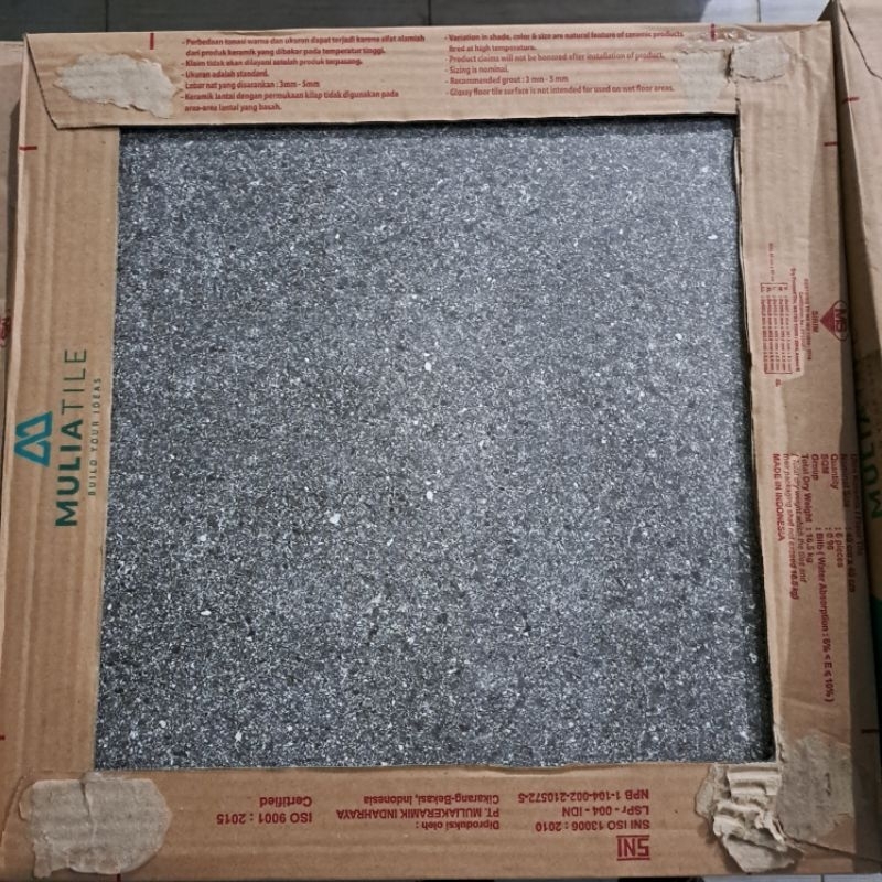 Jual Keramik Lantai Rustic Mulia Tile 40x40 STONELLA DARK GREY | Shopee ...