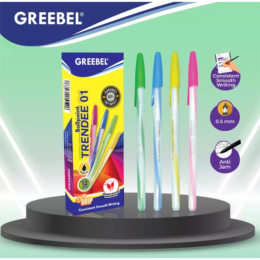 Jual Greebel Ballpoint | Pen Trendee 01 (@ 12 Pen) | Shopee Indonesia