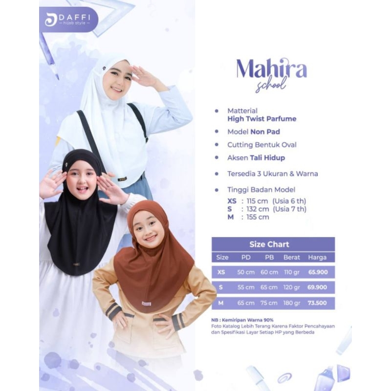 Jual MAHIRAH Series Daffi Hijab jilbab sekolah seragam sekolah hijab ...