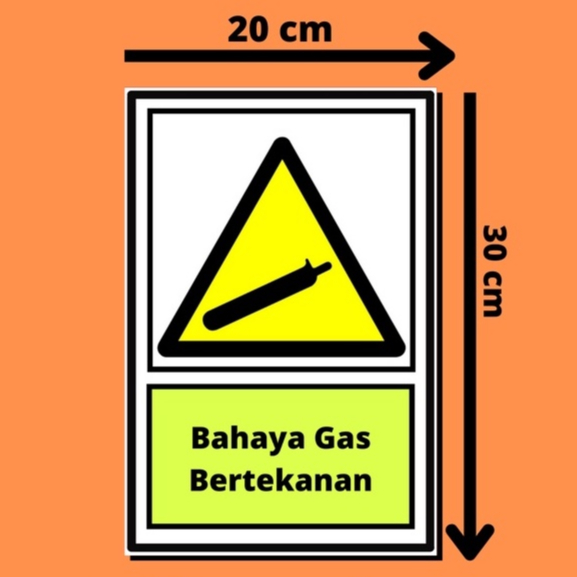Jual Stiker peringatan area gas bertekanan Sticker sign peringatan ...