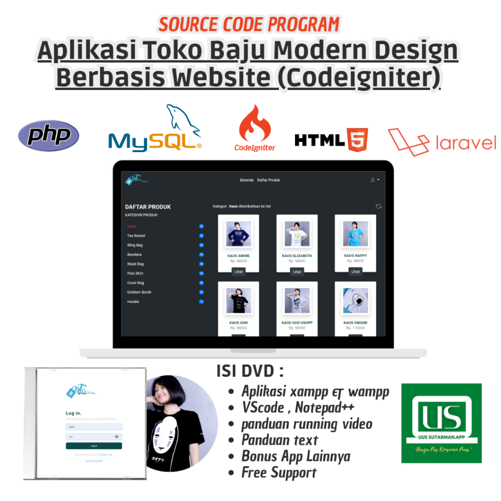 Jual Aplikasi Toko Baju Modern Design Berbasis Website (Codeigniter ...