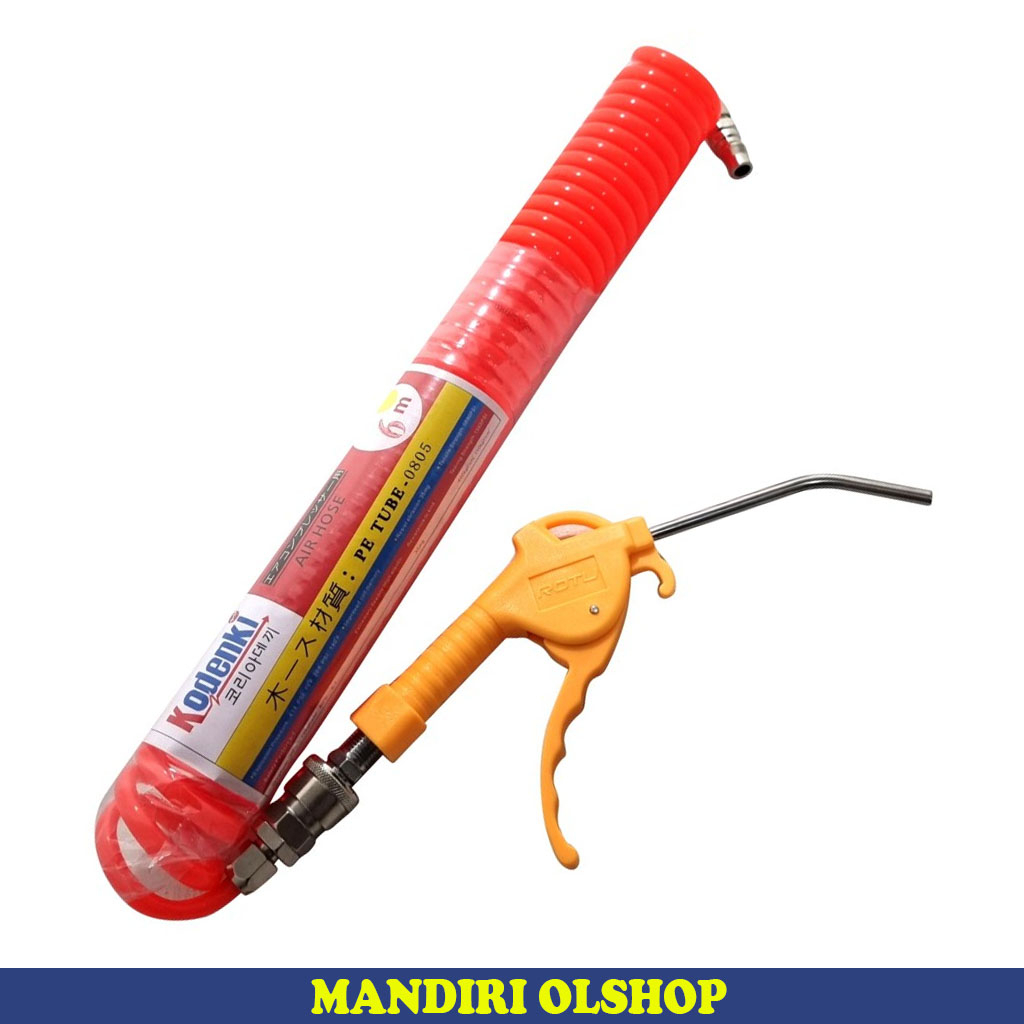 Jual AUTO Paket Selang Recoil Angin Kompresor 6 Meter + Air Blow Gun ...