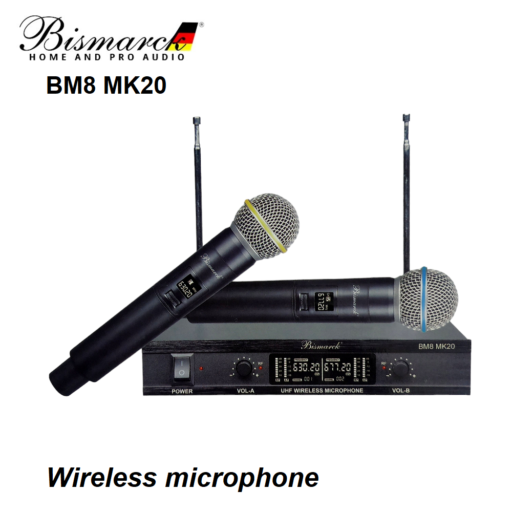 Jual Mic Wireless Bismarck BM8 MK20 Microphone Vocal | Shopee Indonesia