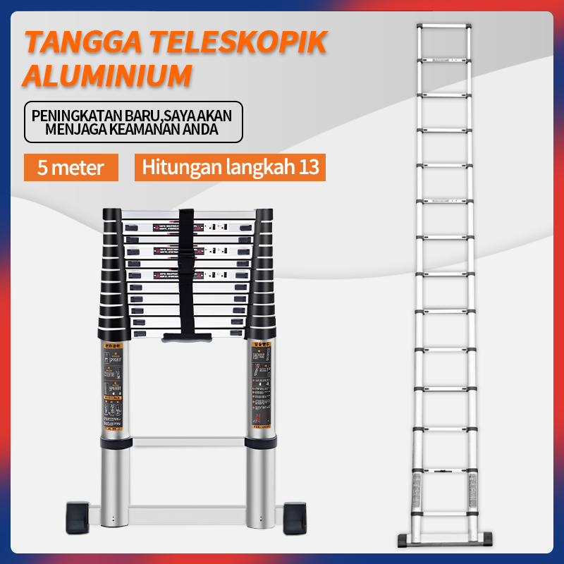 Jual Tangga Lipat Aluminium Teleskopik Double Telescopic Ladder 3.2M/3 ...