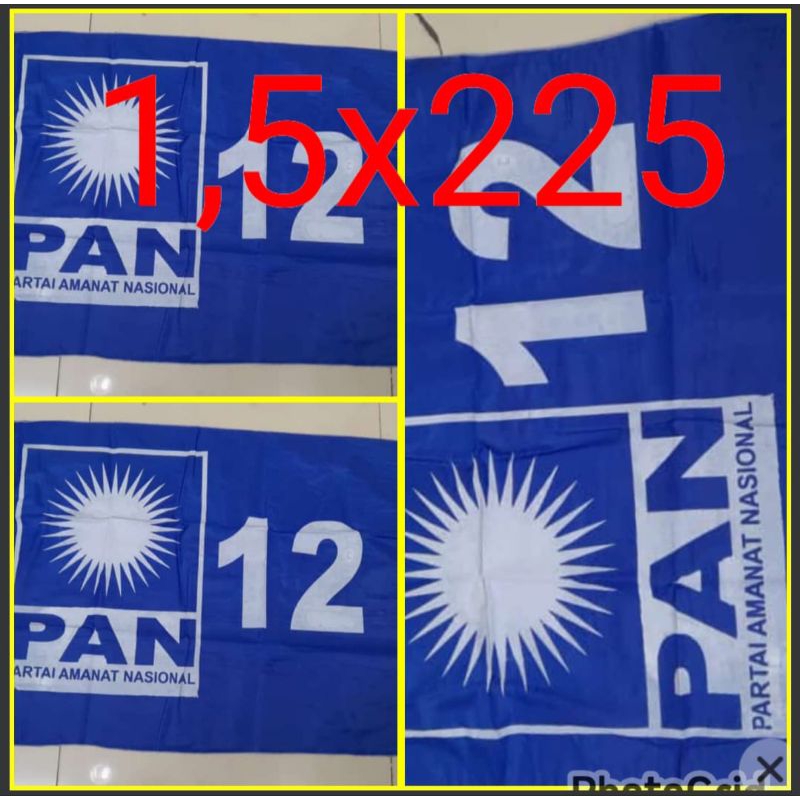 Jual BENDERA PARTAI AMANAT NASIONAL 1,5X225CM BENERAN PARTAI PAN ...