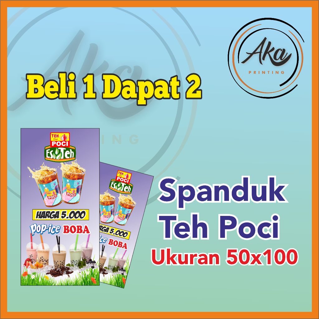 Jual AKA PRINTING/cetak spanduk es teh/banner teh poci/spanduk aneka es ...