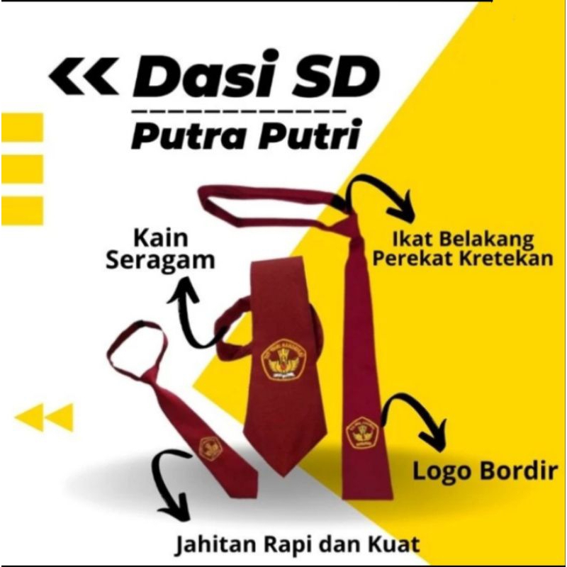 Jual DASI SD MODEL KRETEKAN(LOGO BORDIR) | Shopee Indonesia