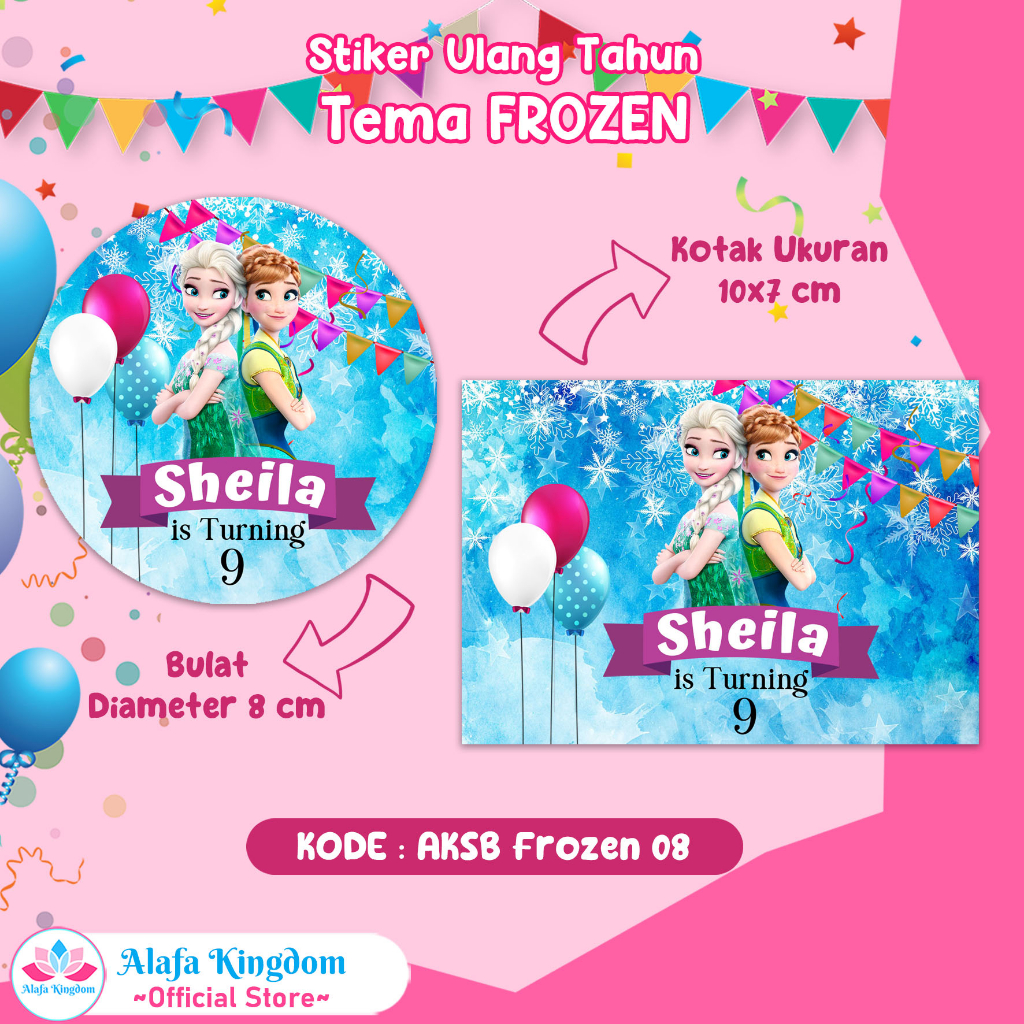 Jual [alafakingdom] Stiker Ultah Ulang Tahun FROZEN | Stiker Label ...
