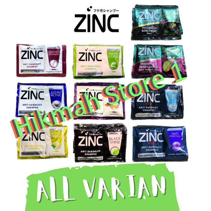 Jual SHAMPOO ZINC SACHET 10 ML 1 RENTENG 12 SACHET 24 PCS - ALL VARIAN ...