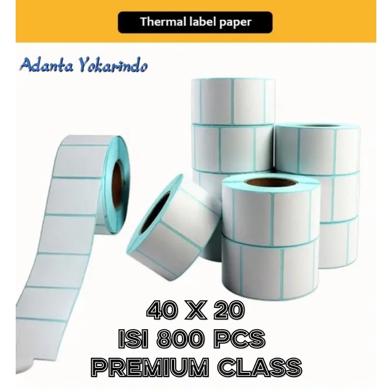Jual DIRECT THERMAL LABEL 40X20 MM KERTAS STIKER LABEL BARCODE THERMAL ...