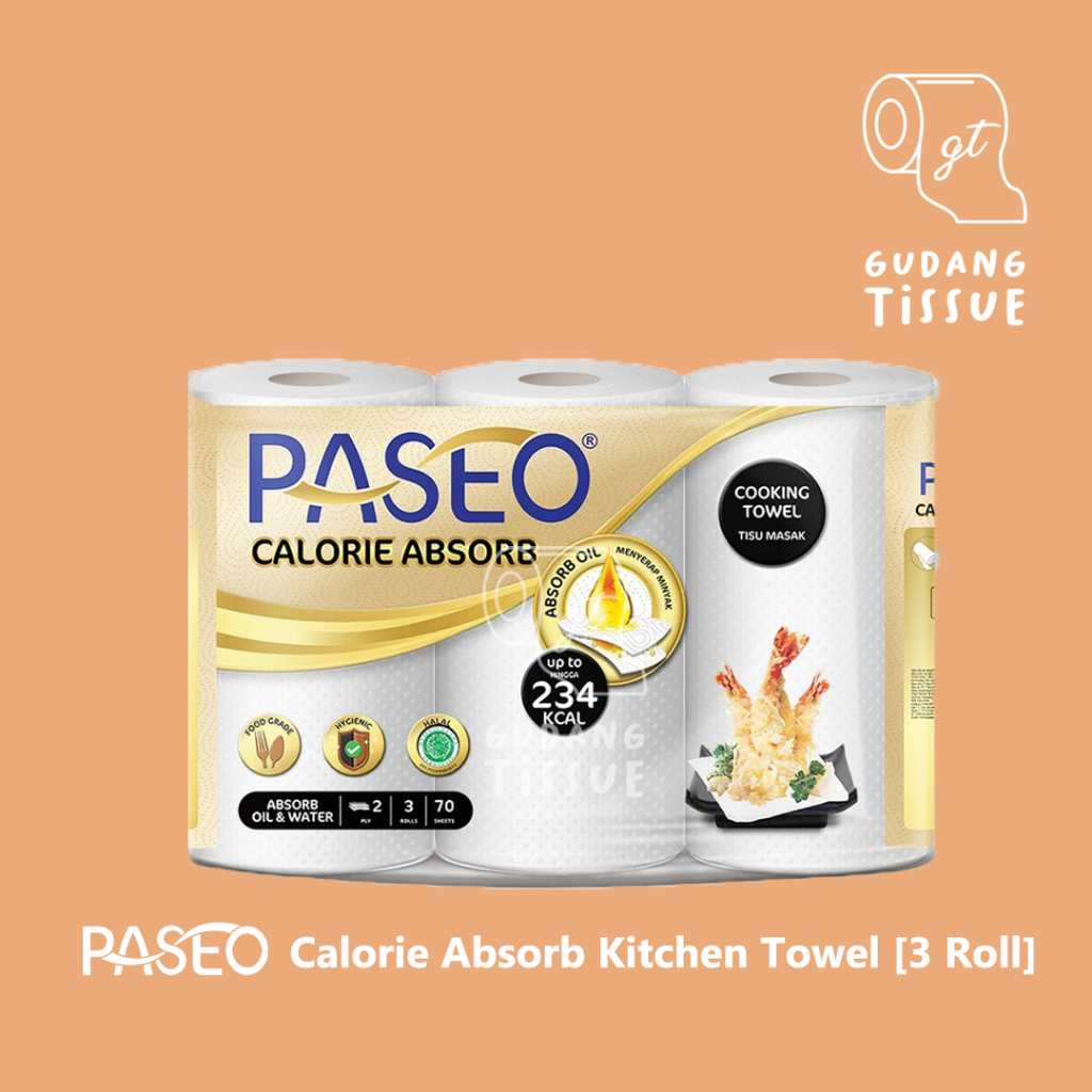 Jual Paseo Kitchen Towel Tissue - 3 Roll / 70 Sheets | Shopee Indonesia