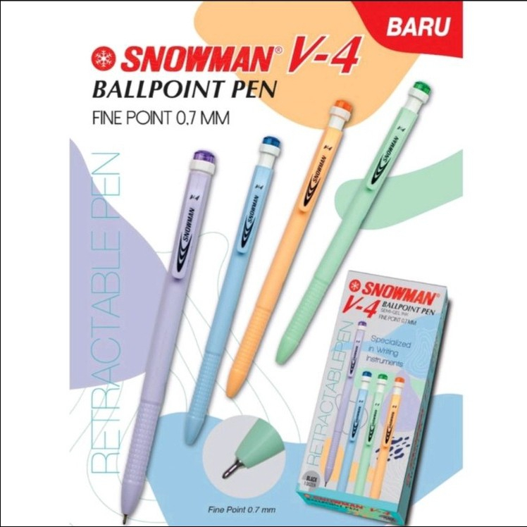 Jual Bolpen / Ballpoint / Pulpen Snowman V4 / V 4 0.7 mm - 1 lusin ...