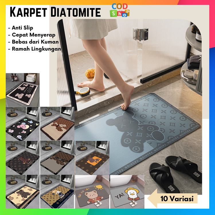 Jual COD - H990 Karpet Kaki Diatomite Ukuran 60x40 cm / Alas Kaki Kamar ...