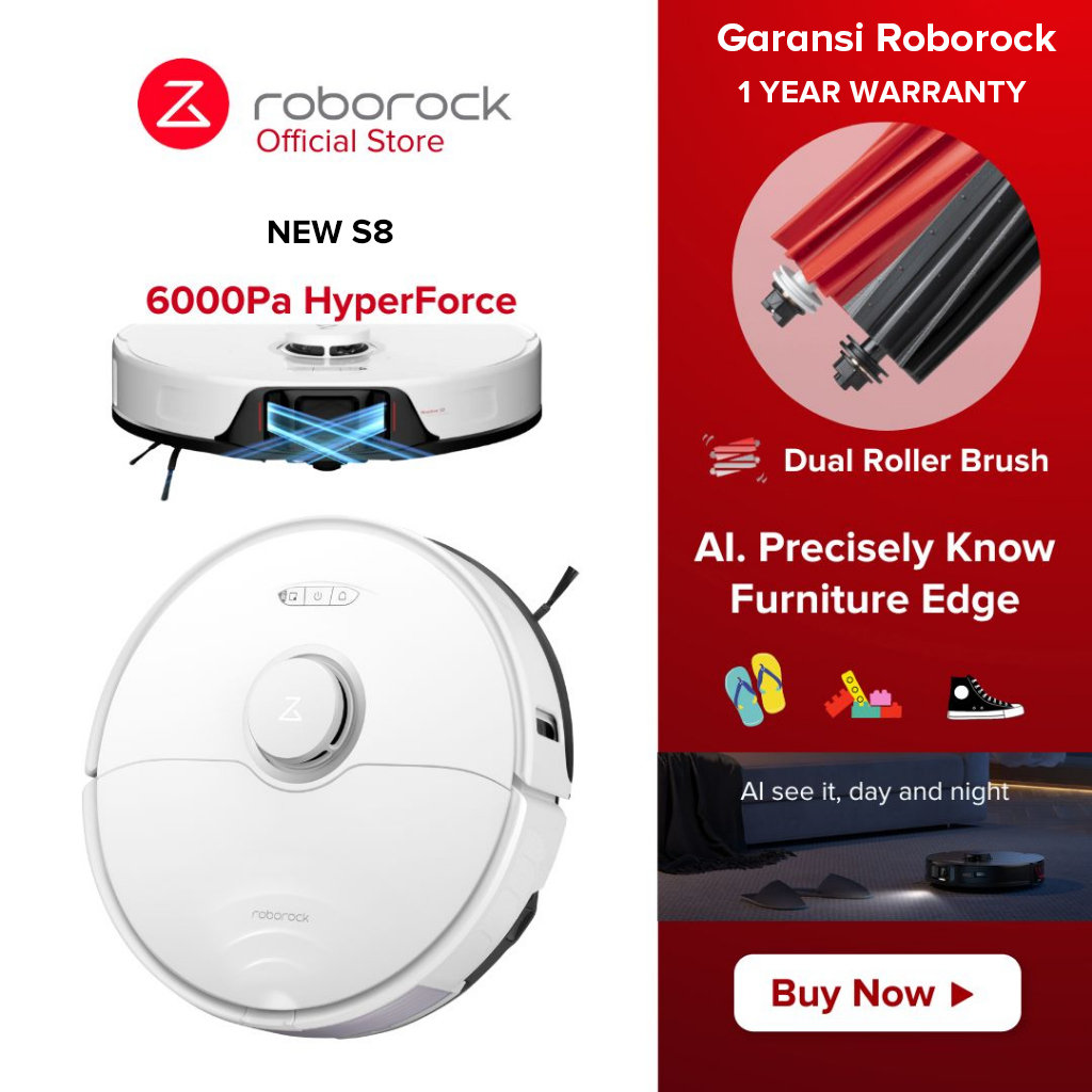 Jual NEW Roborock S8 Robot Vacuum Sapu Pel Vakum Penyedot Debu ...