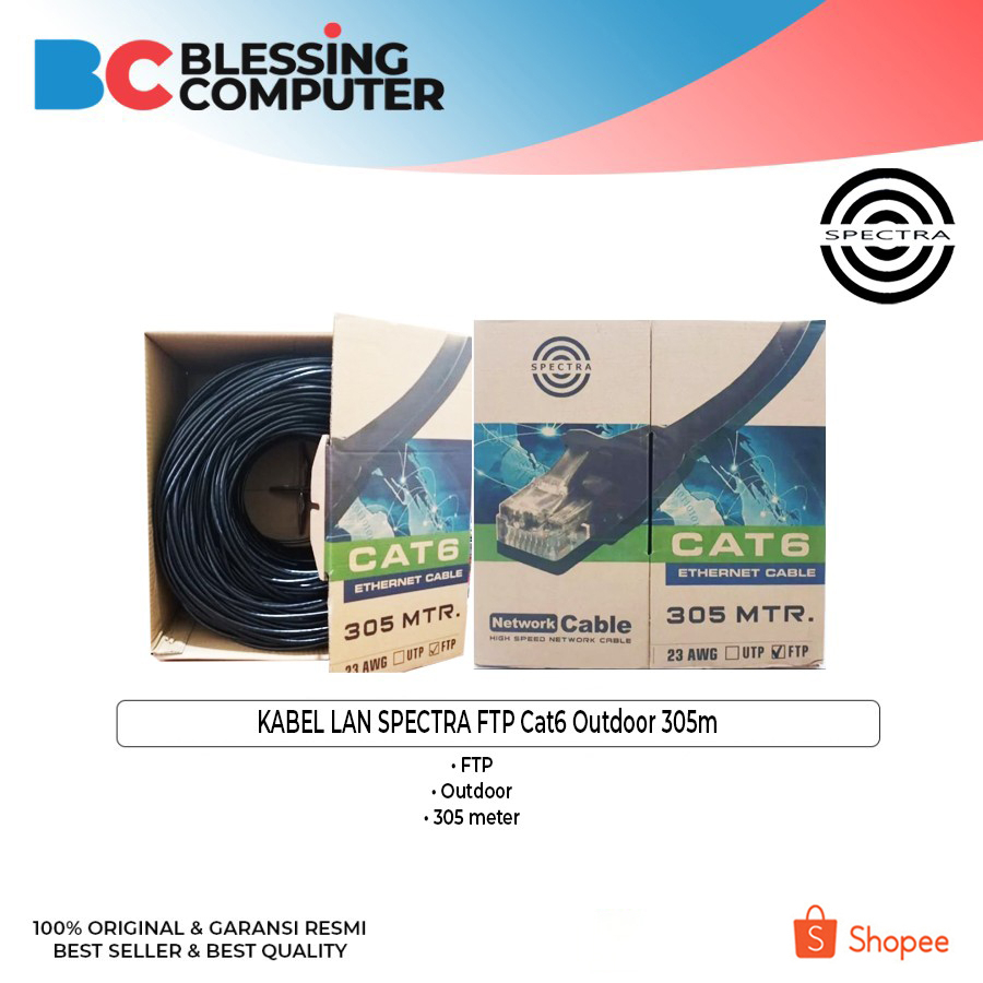 Jual KABEL LAN SPECTRA FTP Cat6 Outdoor 305m | Shopee Indonesia