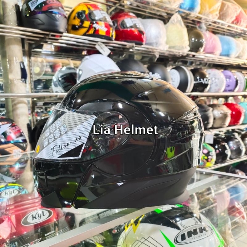 Jual Helm modular zeus 3020 Polos black / helm zs3020 flip up hitam ...