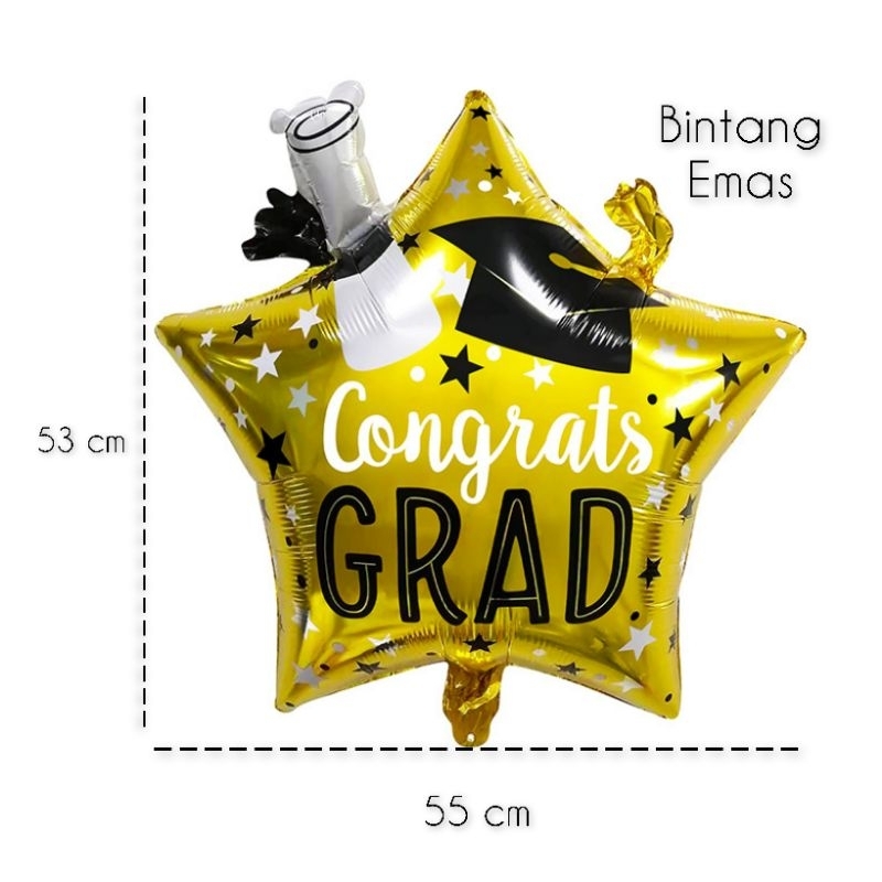 Jual Balon Wisuda Kelulusan Graduation Baloon Piala Toga Graduation ...