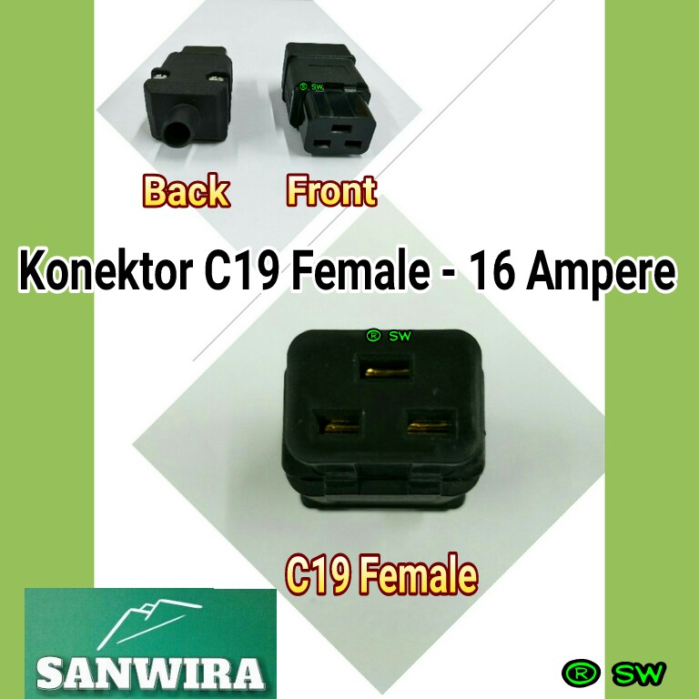 Jual Konektor C19 Female 16A / Connector C19 Female 16A / Plug C19F / Socket C19 Female 16A ...