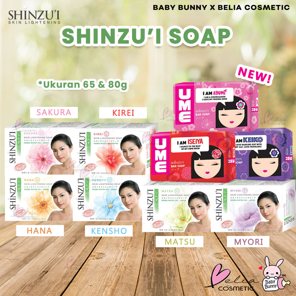 Jual BELIA Shinzui Skin Lightening Bar Soap 65gr, 80gr | Sabun Mandi ...