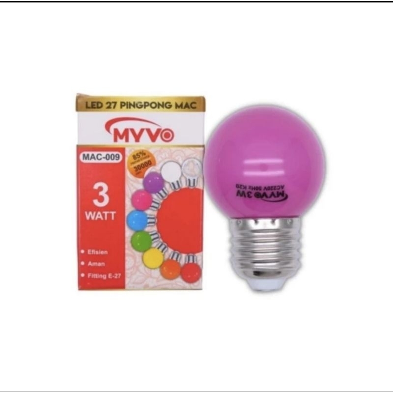 Jual Lampu LED Bulb Ping Pong E27 3 Watt Myvo MAC-009 | Shopee Indonesia