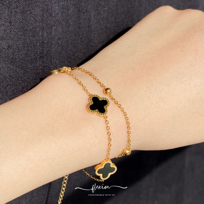 Jual Flexion - Gelang Tangan Wanita Semanggi 2 Layer Material Titanium ...