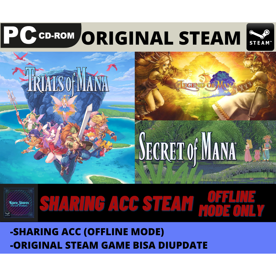 Jual Trials of Mana + Legend of Mana + Secret of Mana Steam Sharing Original PC Game | Shopee ...