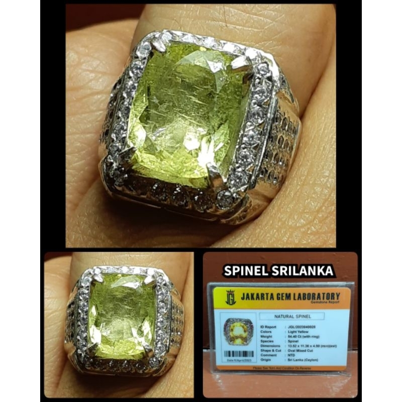 Jual NATURAL VIVID YELLOW SPINEL SRILANKA ( + RING PERAK ) | Shopee ...