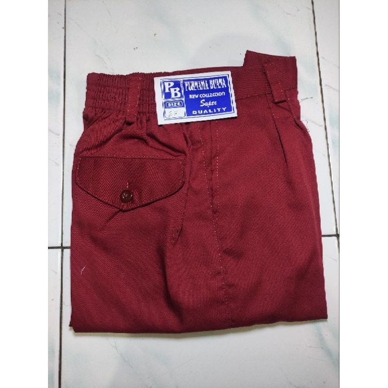 Jual seragam sekolah celana panjang SD/MI warna coklat merah putih | Shopee Indonesia