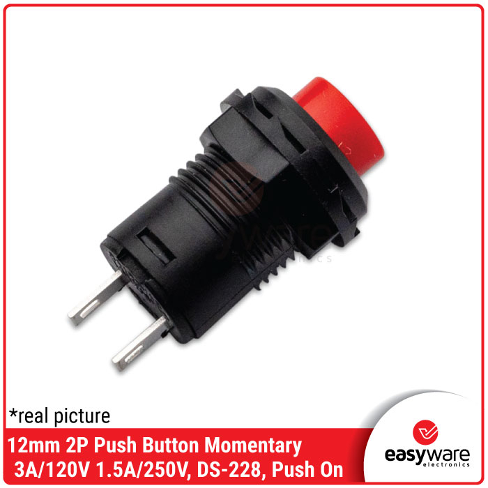 Jual Push Button 12mm Momentary Push On Tombol Saklar 12mm Switch On ...