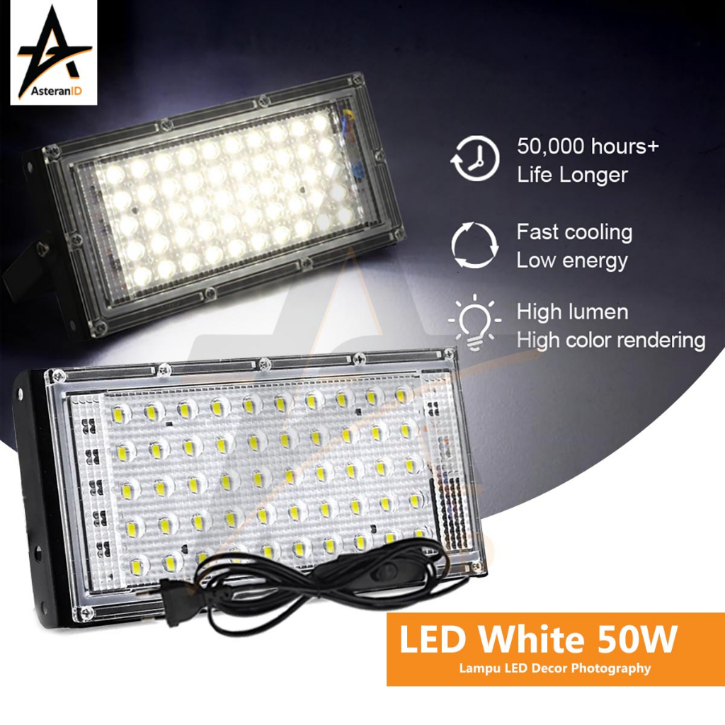 Jual Lampu LED Studio Ngonten Asik Warna White 50 watt | Shopee Indonesia